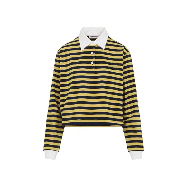Miu Miu Striped Cotton Polo