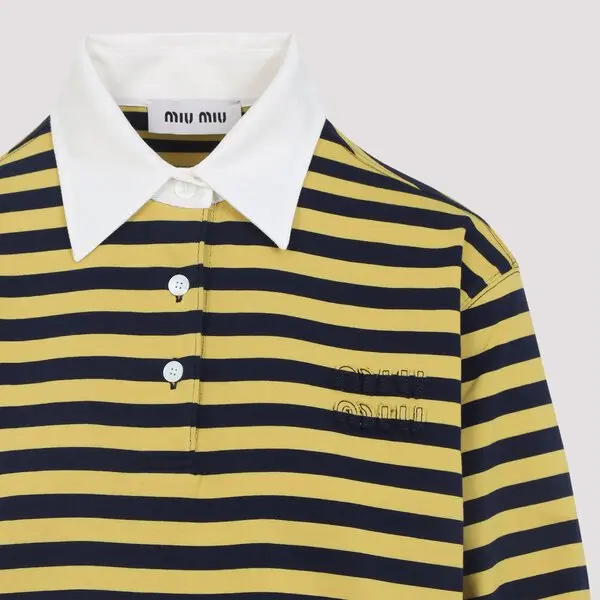 Miu Miu Striped Cotton Polo