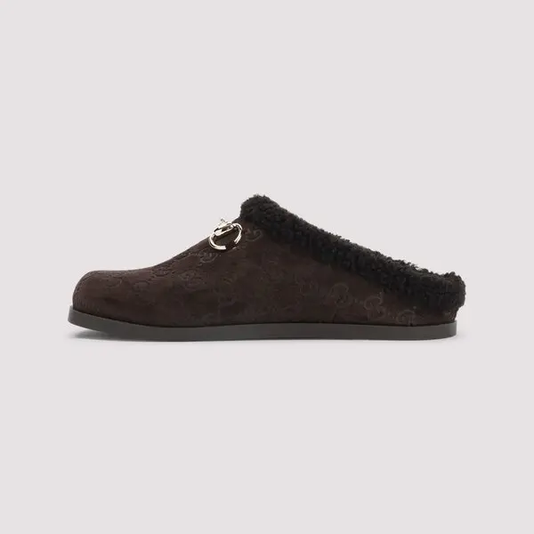 Gucci Suede Leather Horsebit Mules - Brown