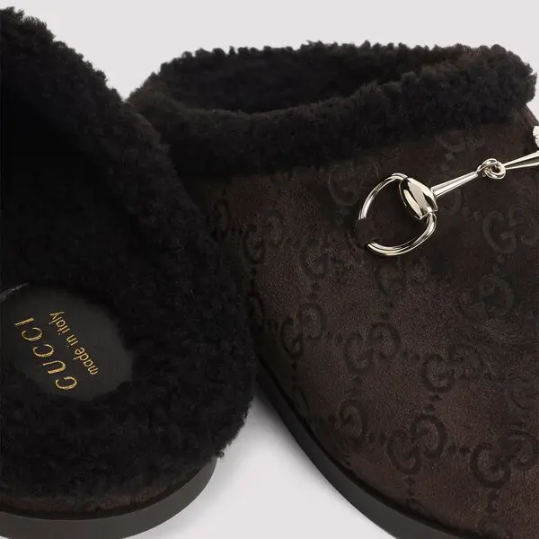 Gucci Suede Leather Horsebit Mules - Brown