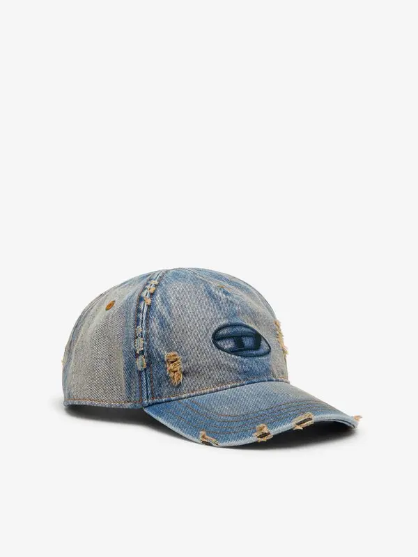 DIESEL® C-enic" Denim Baseball Cap With Distressed Effect - Multicolor