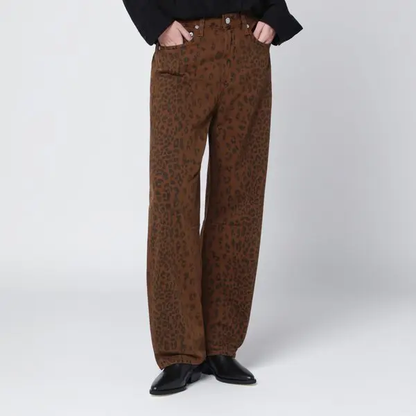 Citizens Of Humanity Relaxed Fit Leopard Print Jeans - Brown