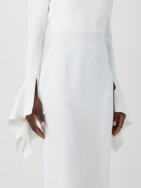 Solace London Off-the-shoulder Maxi Dress With Flared Sleeves