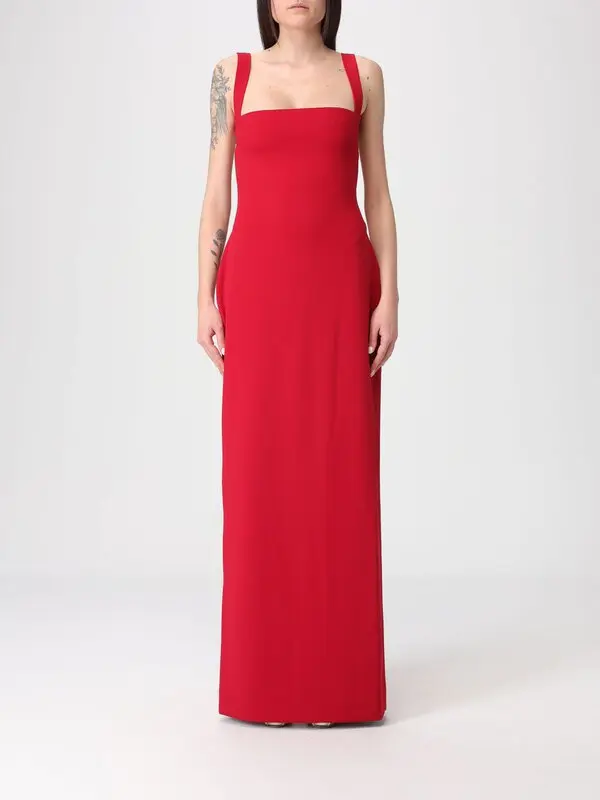 Solace London Square Neck Dress - Red