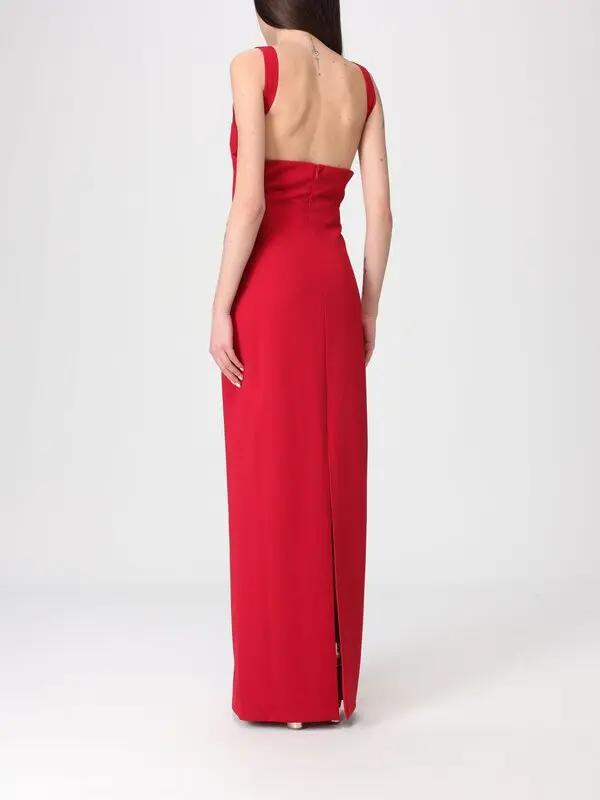 Solace London Square Neck Dress - Red