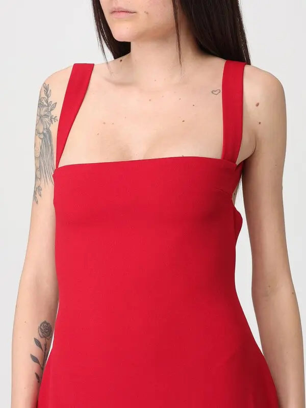 Solace London Square Neck Dress - Red