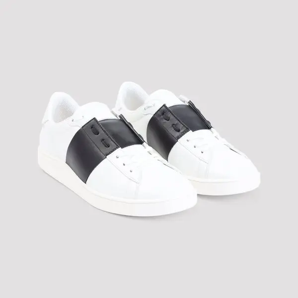 Valentino Garavani Calf Leather Sneakers With Studded Heels