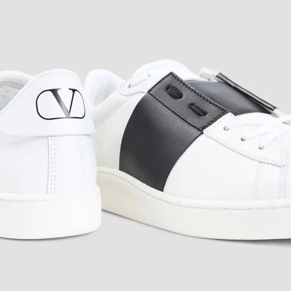 Valentino Garavani Calf Leather Sneakers With Studded Heels