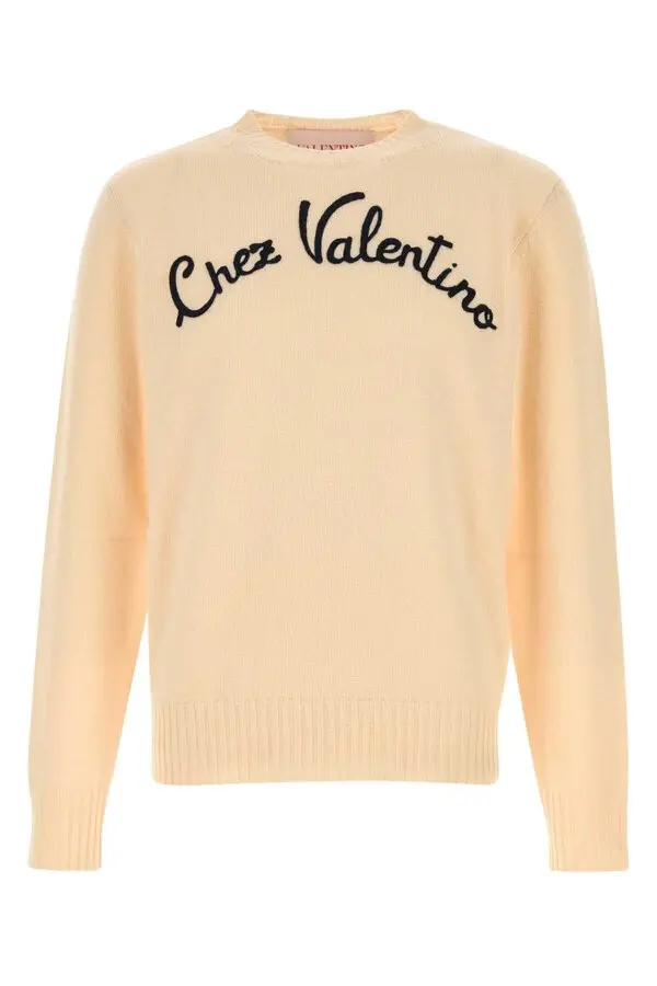 Valentino Garavani Cream Wool Sweater - Yellow