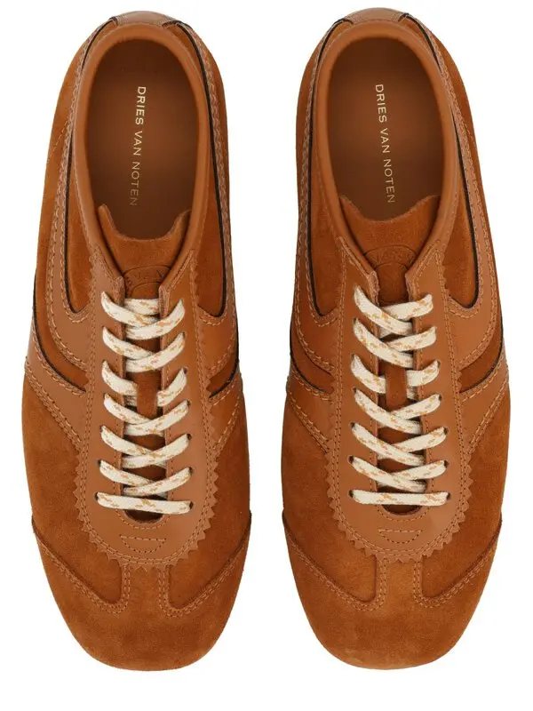 Dries Van Noten Suede Lace-up Sneakers - Brown