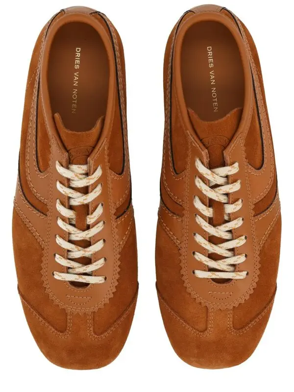Dries Van Noten Suede Lace-up Sneakers - Brown