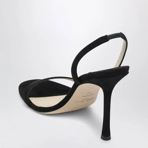 JIMMY CHOO Suede Stiletto Sandals - Black