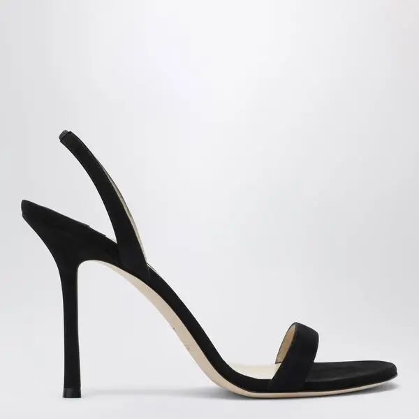 JIMMY CHOO Suede Stiletto Sandals - Black