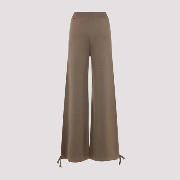 Max Mara Virgin Wool Wide-leg Pants - Multicolor