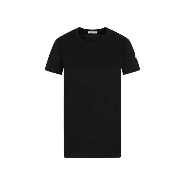 Moncler Cotton T-shirt With Logo Patch - Black