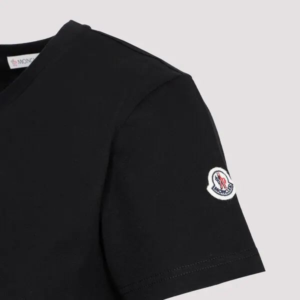 Moncler Cotton T-shirt With Logo Patch - Black