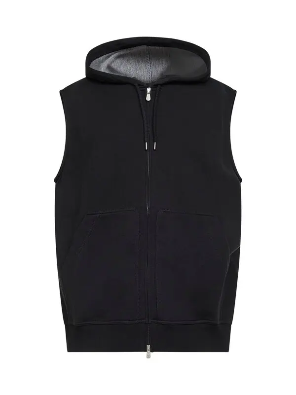 Brunello Cucinelli Double Fleece Hooded Vest - Multicolor