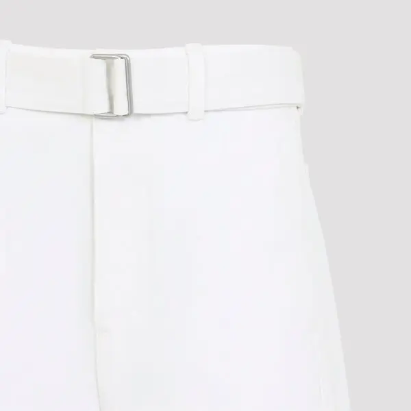 LEMAIRE Twisted Belted Pants In Bleached Denim - White