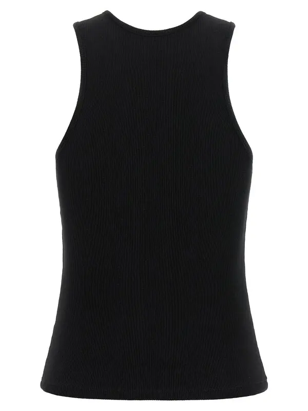 VIVIENNE WESTWOOD Ribbed Cotton Jersey Top With Orb Embroidery