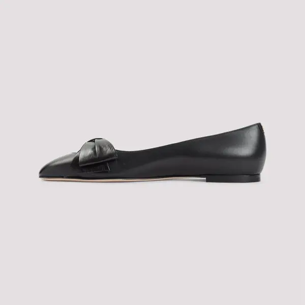 Valentino Garavani Leather Ballerina Flats - Black