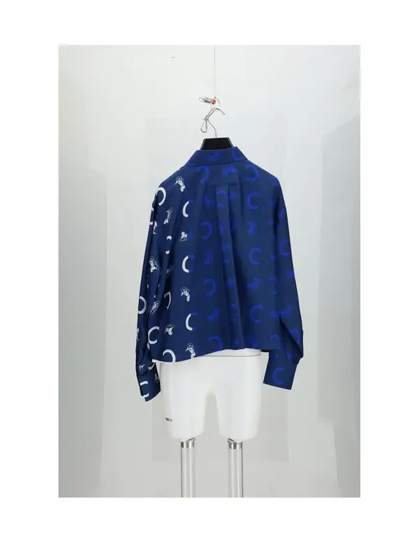 Celine Printed Cropped Shirt