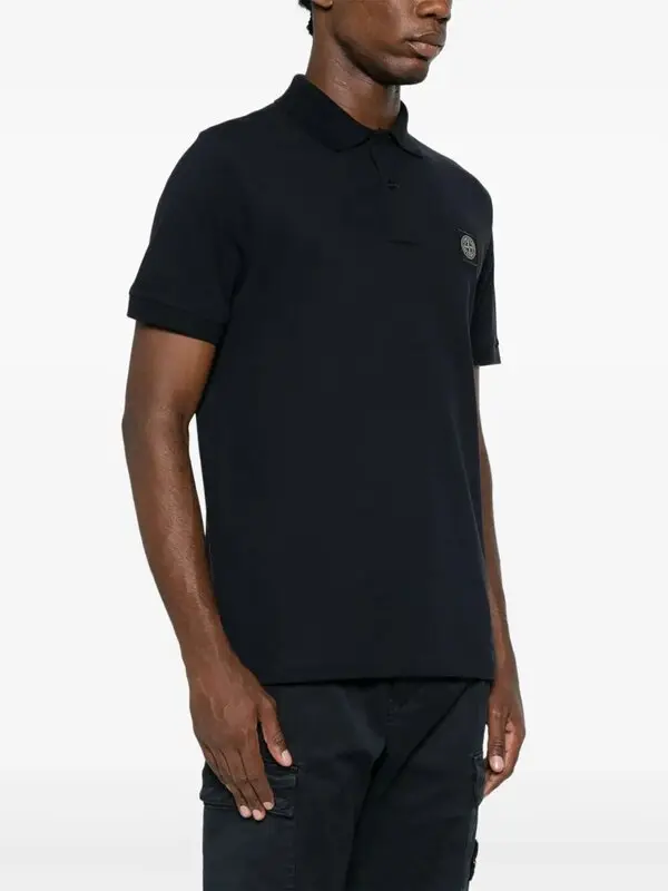 Stone Island Slim Fit Cotton Piqué Polo Shirt - Blue