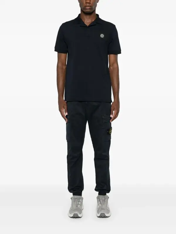 Stone Island Slim Fit Cotton Piqué Polo Shirt - Blue