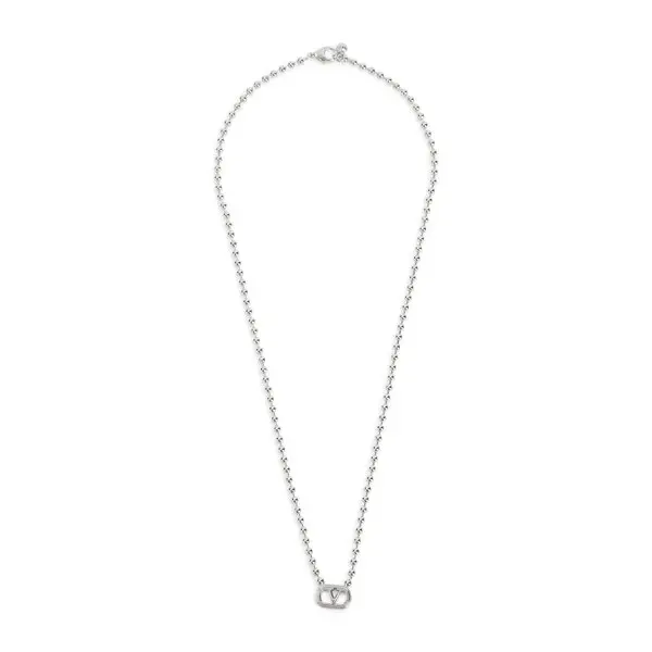 Valentino Garavani Palladium Brass Necklace - Silver