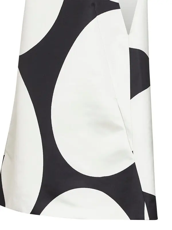 Dries Van Noten Black Duchess A-line Mini Dress With Ellipses Print