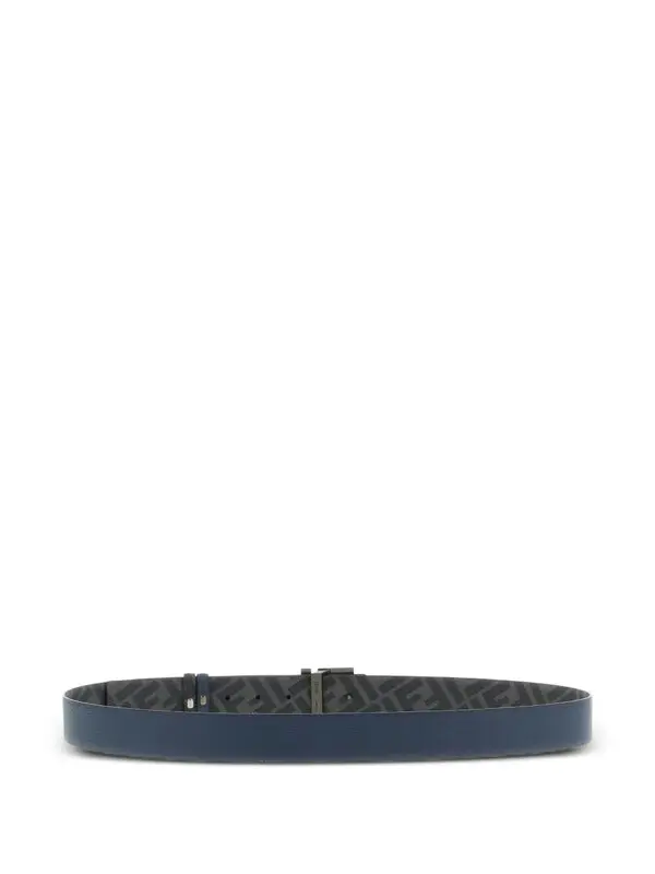 Fendi Ff Squared Leather And Ff Canvas Reversible Belt