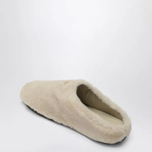 Prada Shearling Clogs - Cream