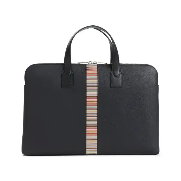 Paul Smith Signature Stripe Leather Handbag - Black