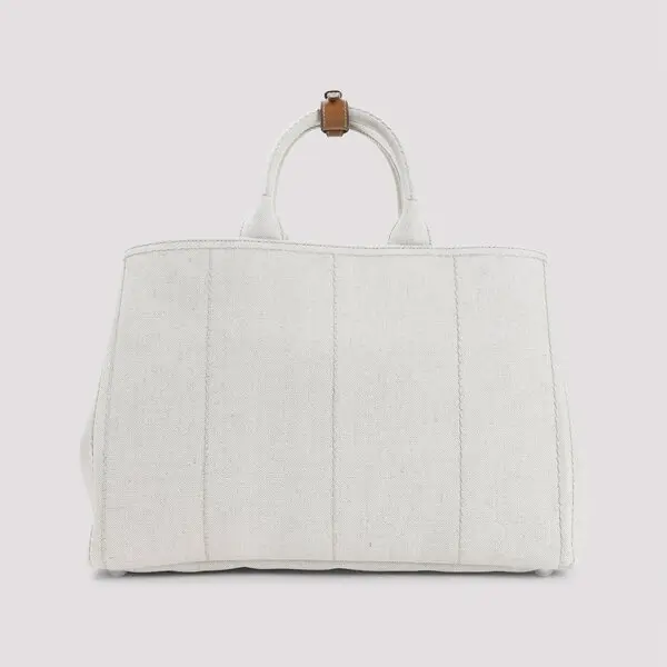 Prada Cotton And Linen Blend Tote Bag