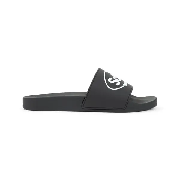 Balenciaga Tpu Pool Slide With White Logo Detailing