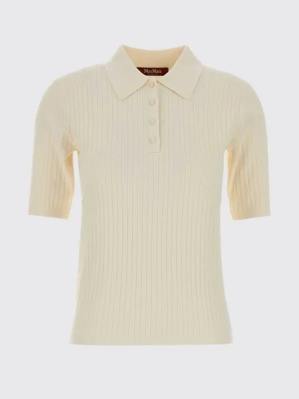 Max Mara Ribbed Polo Shirt - Cream