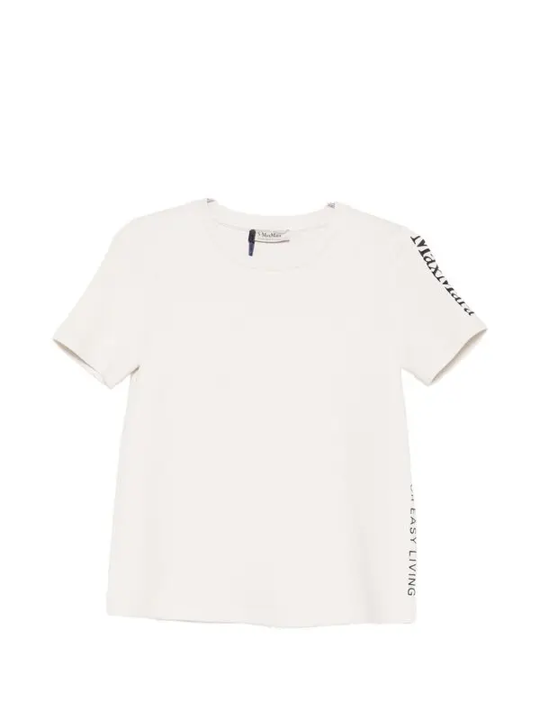 Max Mara Cotton T-shirt With Embroidered Logo