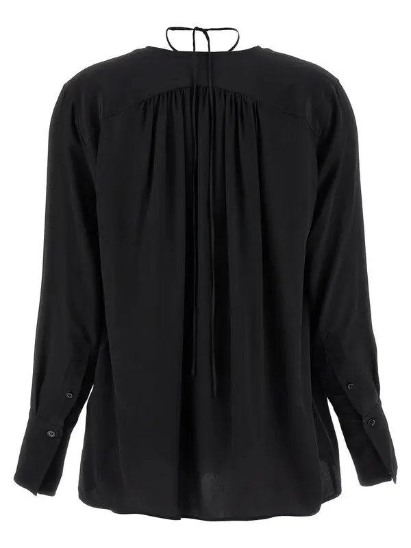 Victoria Beckham Gather Detail Tie Silk Blouse