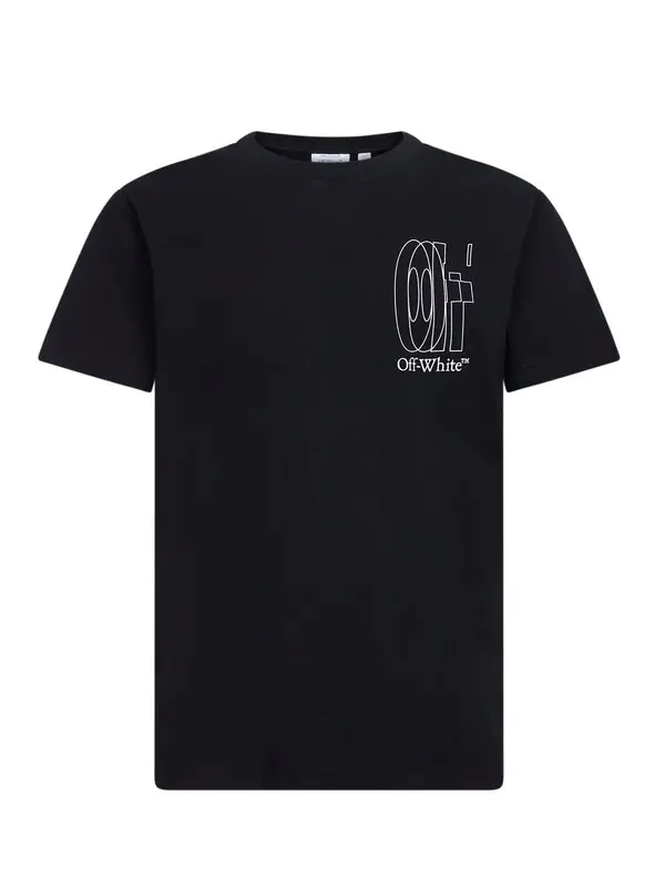 Off-White Black Cotton Jersey Slim-fit Printed T-shirt - Multicolor
