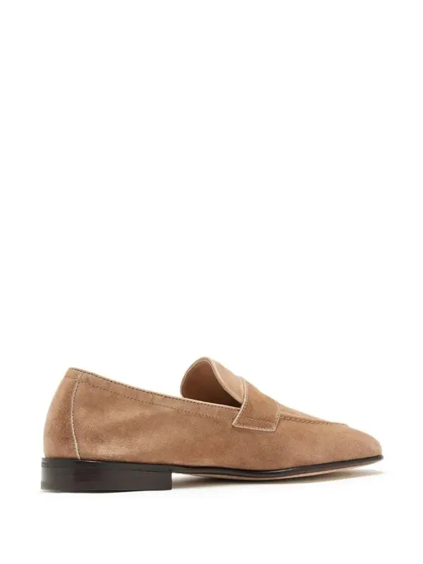Brunello Cucinelli Suede Soft Penny Loafers - Brown