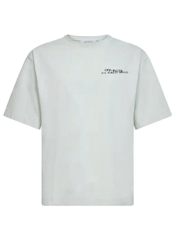 Off-White Mint Cotton Jersey Type Arrow Skate T-shirt - Multicolor
