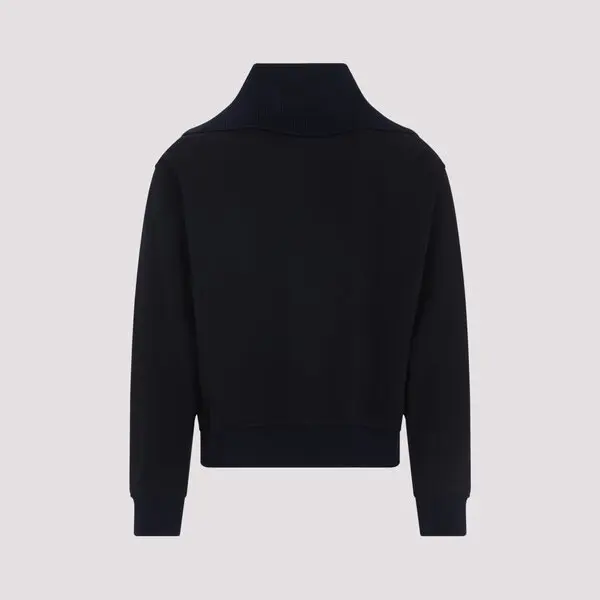 JIL SANDER Cotton Sweatshirt With Half-zip And Stand Collar - Blue