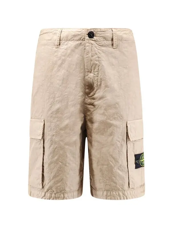Stone Island Nylon Panama Loose Fit Cargo Bermuda Shorts