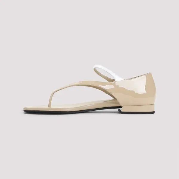 Miu Miu Calf Leather Sandals With Patent Finish - Multicolor
