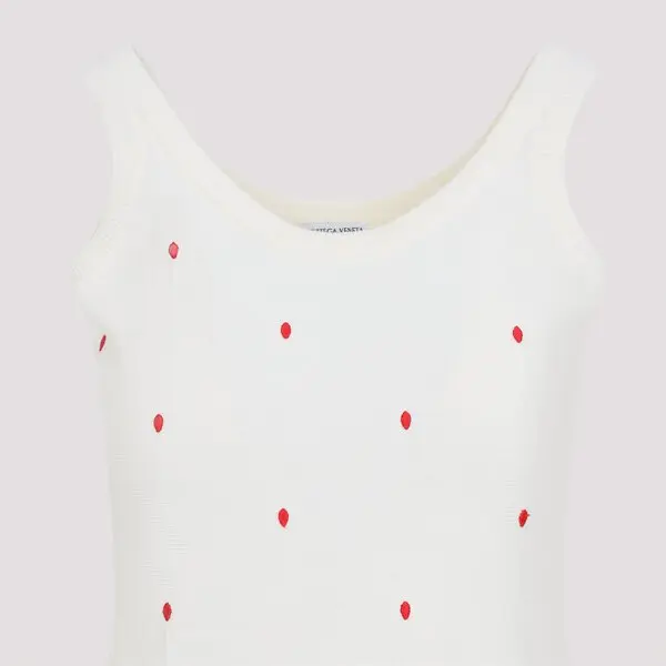 Bottega Veneta Embellished Cotton Blend Tank Top - White