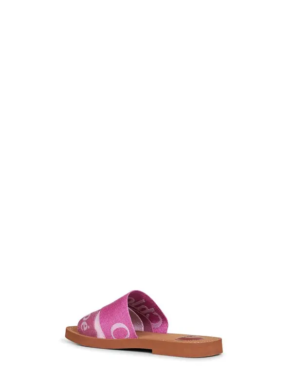 Chloé Pinky Violet Woody Flat Sandals - Multicolor