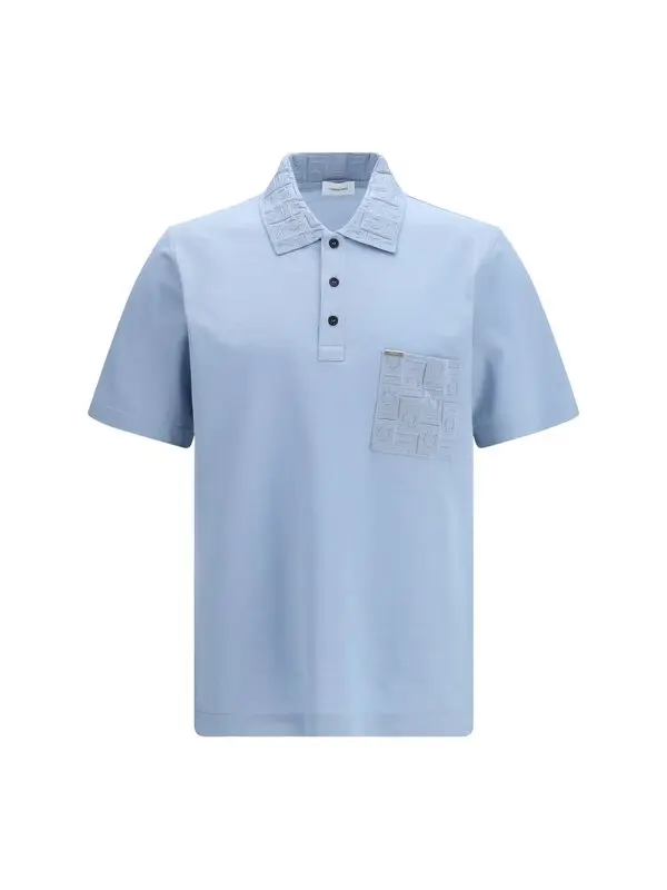 FERRAGAMO V-neck Polo With Jacquard Pocket Detail