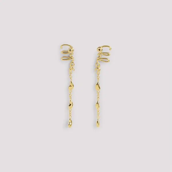 Chloé Gold Tone Brass Earrings With Dangle Detail