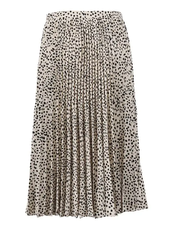 Max Mara Pleated Midi Skirt With Dalmation Print