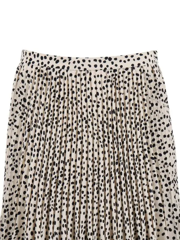 Max Mara Pleated Midi Skirt With Dalmation Print