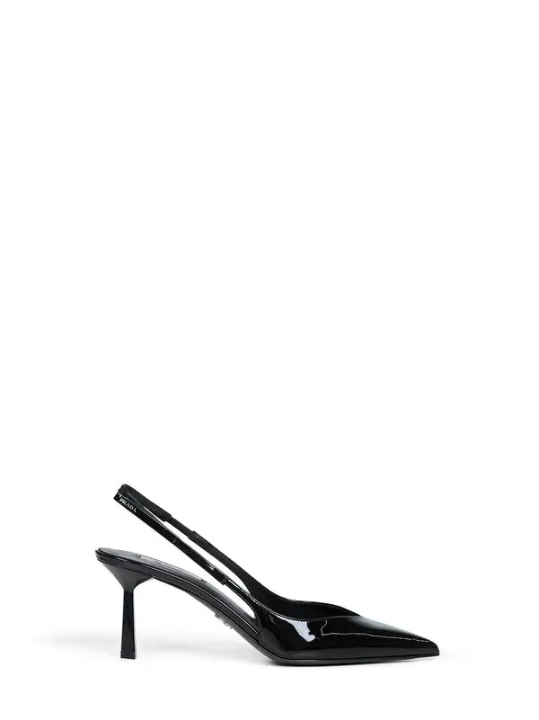 Prada Black Patent Leather Slingback Pumps